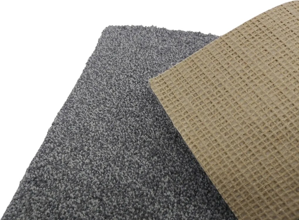 Lano, Metrážový koberec Supersoft 850 tm. šedý, na míru s bordurou, šíře 4m, šedá, ab (mřížka), kancelář