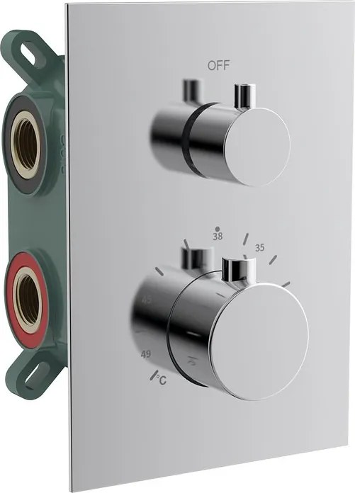 Sapho Sapho, KIMURA podomítková sprchová termostatická baterie, box, 2 výstupy, chrom, KU682