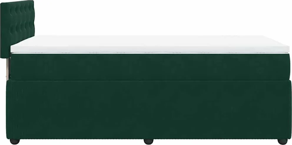 Box spring postel s matrací tmavě zelená 90x200 cm samet 3289941
