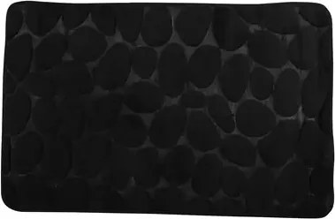 MSV Pebbles černá / Koupelnová předložka / 50 x 80 cm / protiskluzová