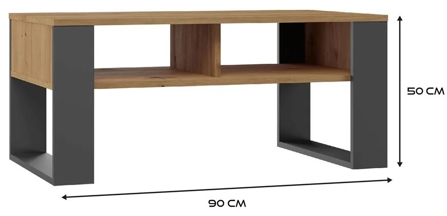 Konferenční stolek MODERN 2P dub artisan/antracit