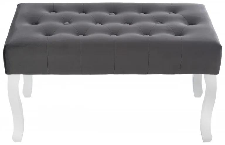 Velká šedá lavice s prošívaným sedadlem 100 cm