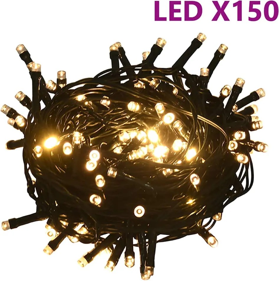 60dílná sada vánočních koulí se špicí a 150 LED růžová zlatá 330097