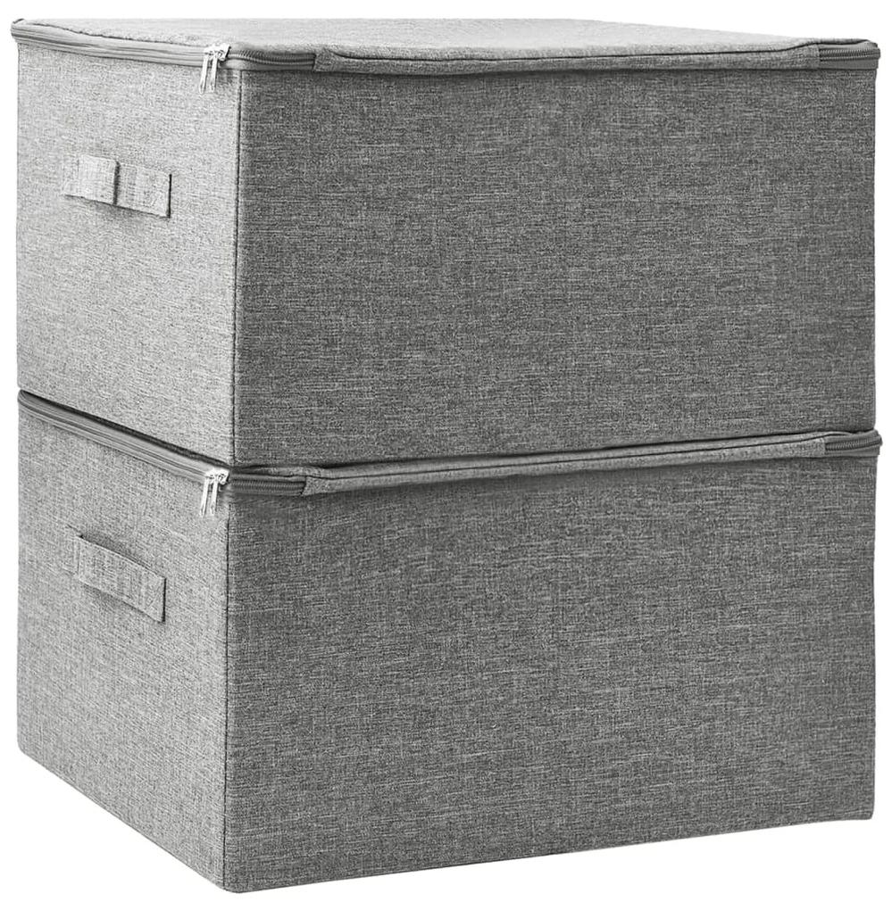 Úložné boxy 2 ks textil 43 x 34 x 23 cm šedé - Default Title