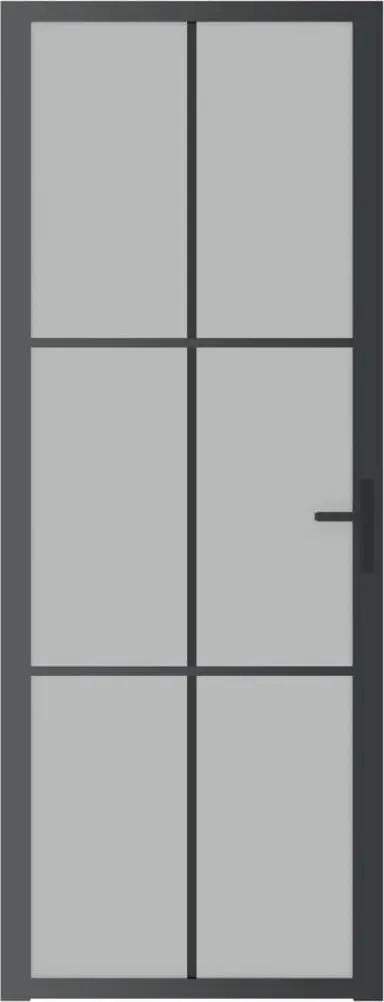 vidaXL Interiérové dveře 76 x 201,5 cm bílé ESG sklo a hliník [350556] Barva: Černá a průhledná