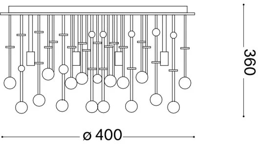 Ideal Lux-LED Kř. stropní svítidlo MOONLIGHT 8xG9/3W/230V pr. 40 cm zlatá
