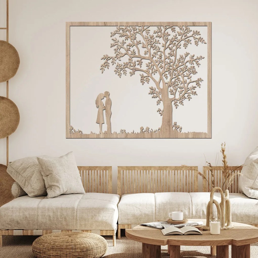 dřevo života Dřevěný strom na zeď SOUZNĚNÍ Zvolte rozměr (cm): 60x48, Zvolte barvu dekoru: Horský dub