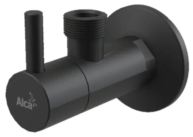 Rohový ventil Alca s filtrem 1/2"×1/2", kulatý, černá-mat ARV003BLACK