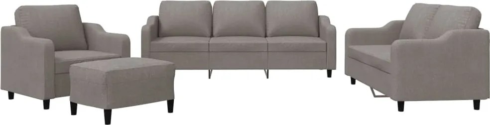 4dílná sedací souprava s poduškami taupe textil 3201785