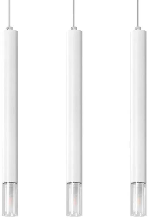 Závěsné svítidlo Wezyr, 3x skleněné/bílé kovové stínítko