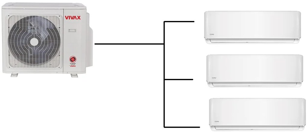 Klimatizace Vivax Design R+ white 1+3 (2,7kW + 2,7kW + 2,7kW) Multi-split R32