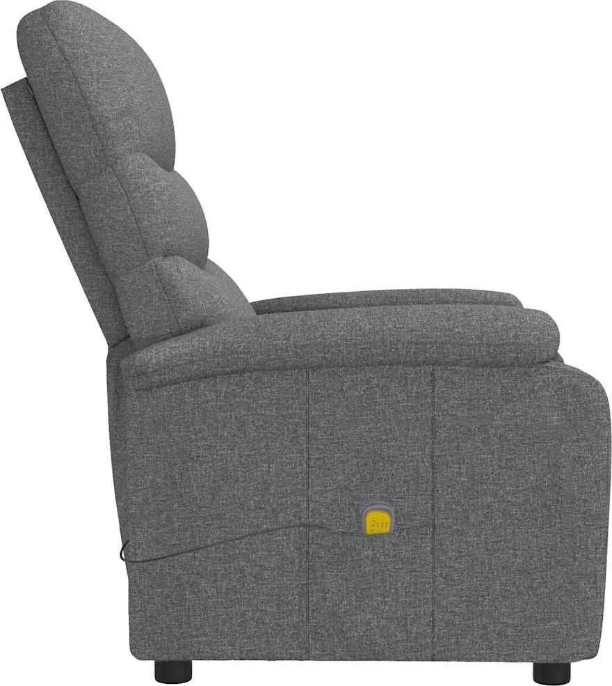 Masážní křeslo tmavě šedé textil 321227