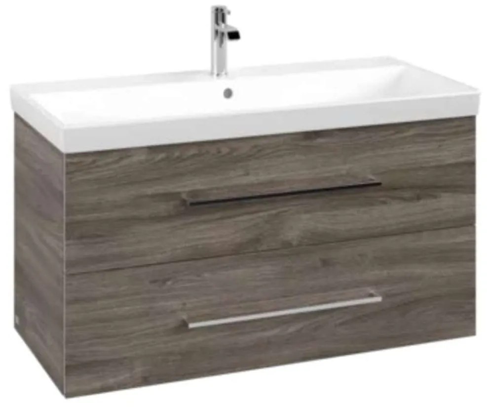 Villeroy & Boch Avento - Umyvadlová skříňka, 98x51x45 cm, 2 zásuvky, Stone Oak A89200RK