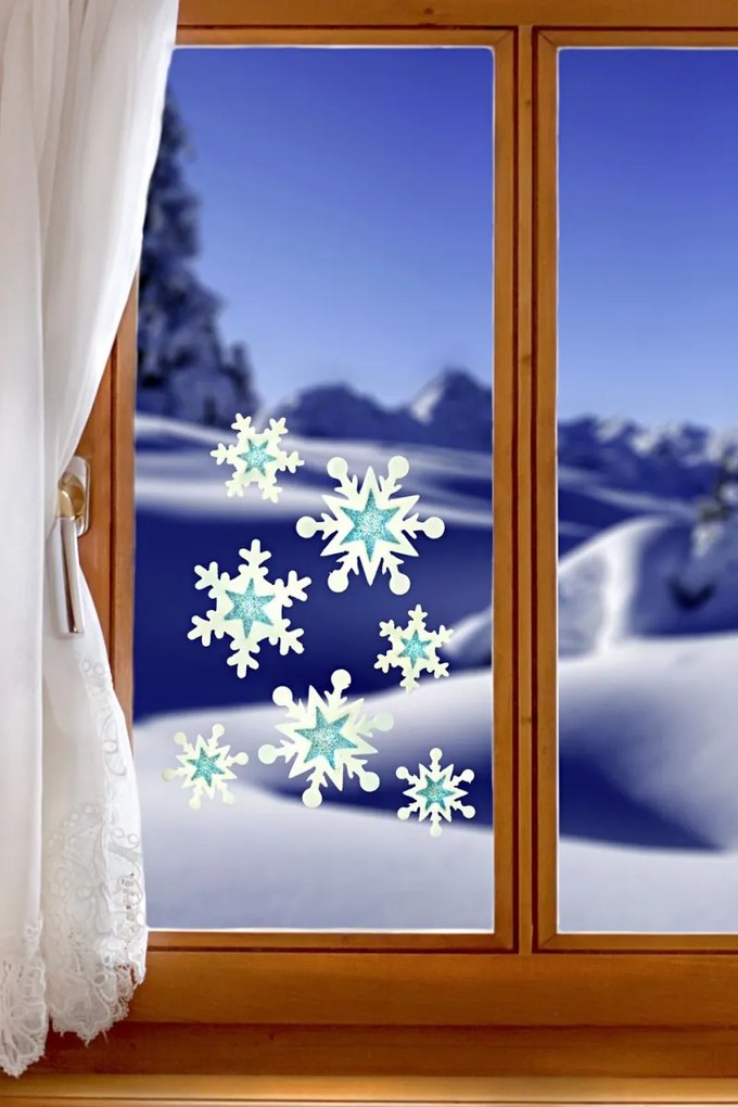 Obrázek na okno "Sněhové vločky"