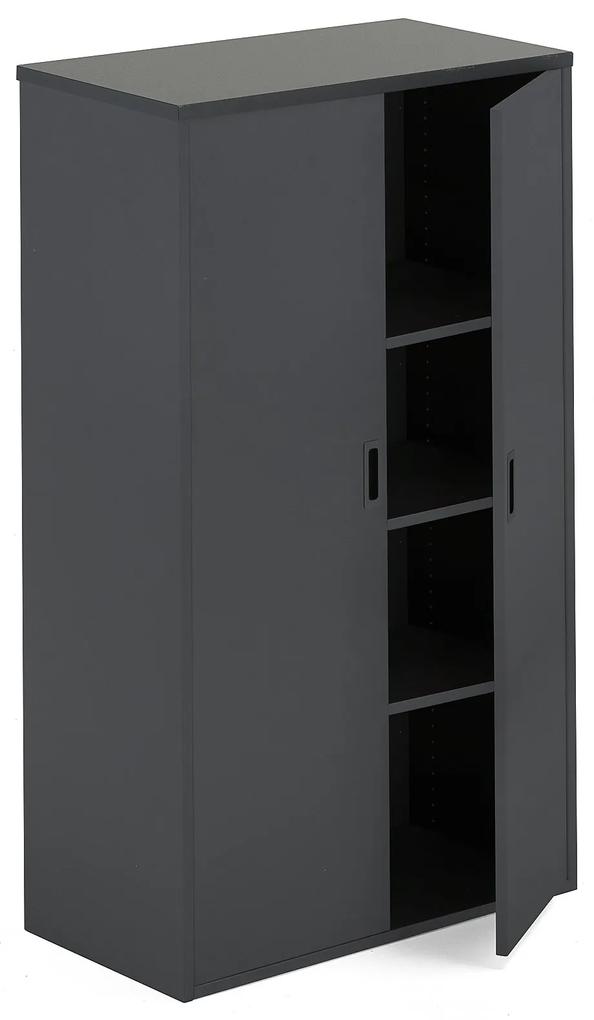AJ Produkty Kancelářská policová skříň MODULUS, výška 1600 mm, černá