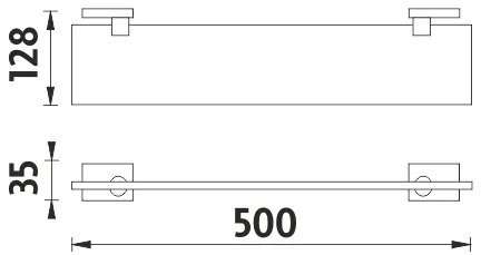 Nimco Keira - police, sklo ExtraClear 50cm (KE 22091B-50-26)