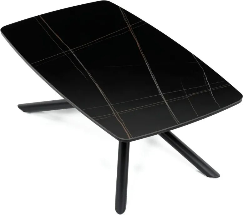 Konferenční stolek AHG-X7227 BK, slinutá keramika, mramor (120 x 70) cm