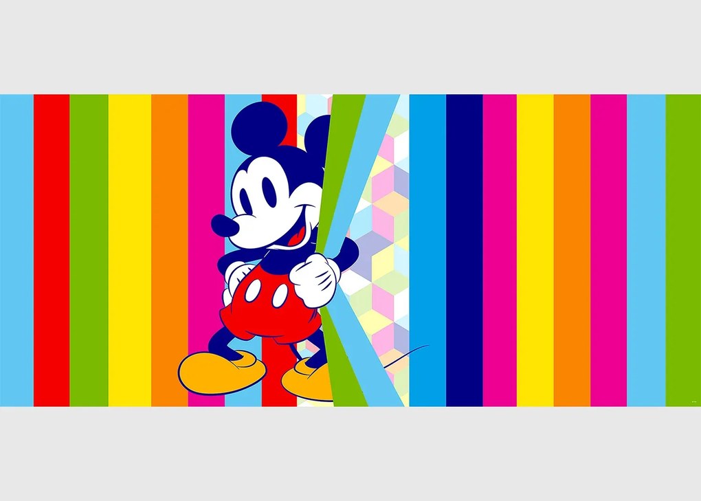 Dětská vliesová fototapeta na zed' Barevný Mickey Mouse, Disney | 202 x 90 cm | DFTDNH 5380