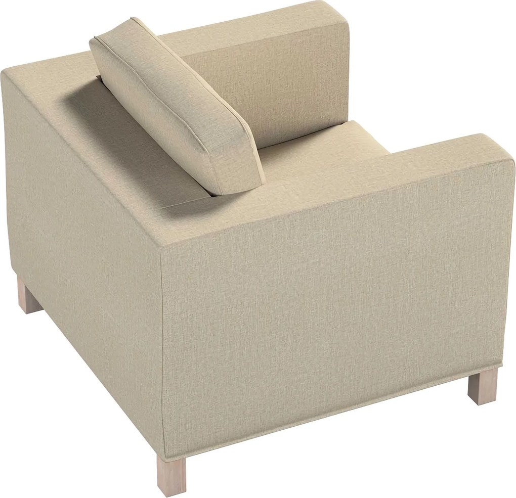 Potah na křesko IKEA Karlanda, krátký barva béžová látka pletený vzor