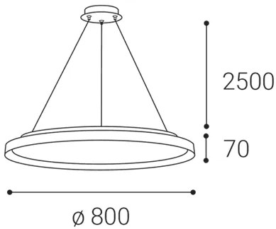LED2 3275057ZBTW Moon, závěsné svítidlo, 88W LED 3000-4000K ZIGBEE TW, zlatá, Ø80cm