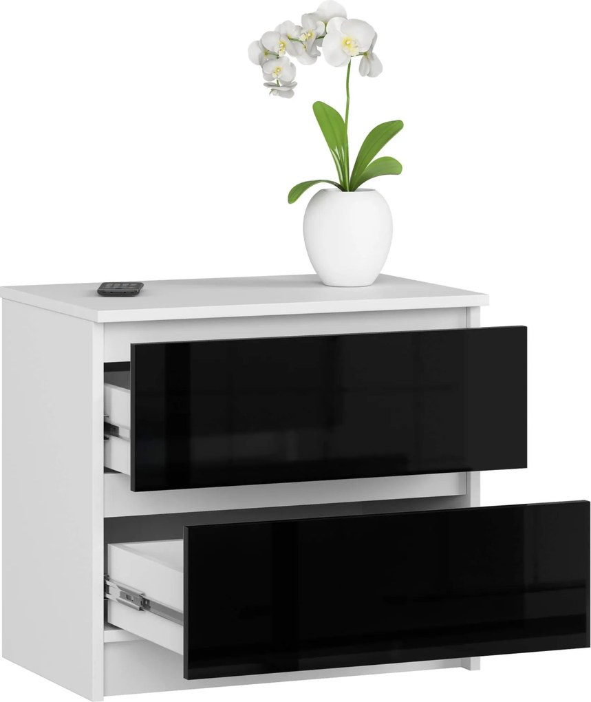 Komoda Liv 60 cm černá lesklá