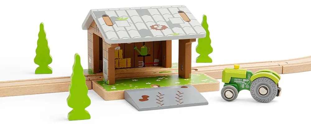 Bigjigs Rail Stodola na kolejích
