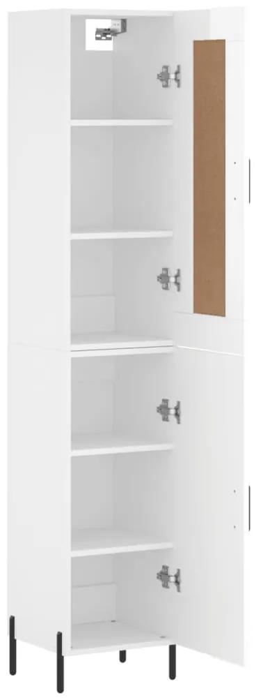 Skříň highboard bílá s vysokým leskem 34,5x34x180 cm kompozit,  3200139