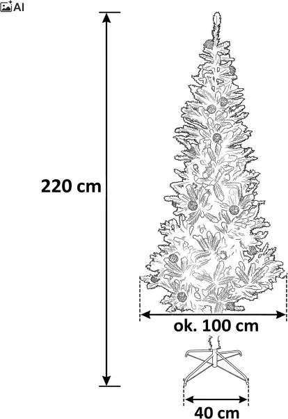 Vánoční stromek s koblihami MERRY 220 cm