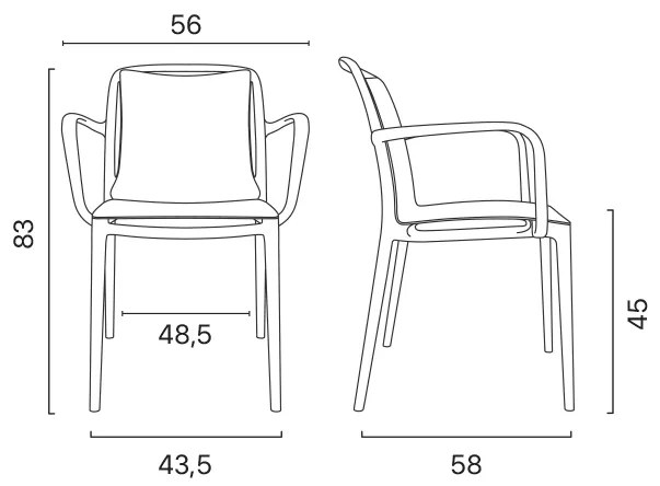 Stima Plastové křesílko VELAIR Barva plastu: Antracite