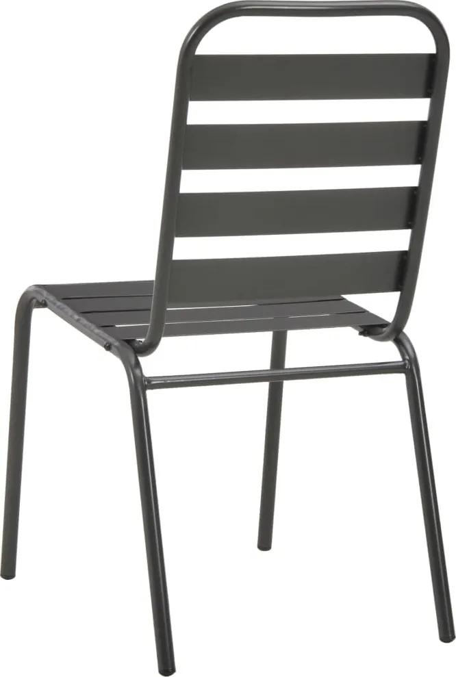 vidaXL Stohovatelné zahradní židle 2 ks ocelové šedé [44257]