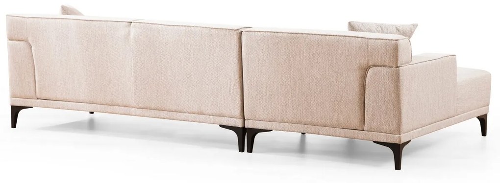 Designová rohová sedačka Dellyn 250 cm bílá - levá