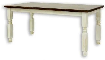Selský stůl 90x180cm MES 01 A s hladkou deskou - K13 bělená borovice