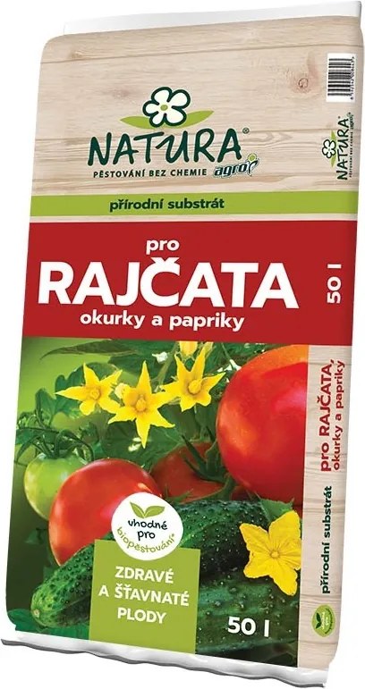 AGRO CS NATURA Substrát pro rajčata, okurky a papriky 50 l 00520A