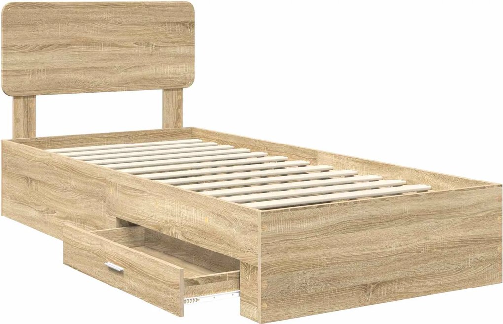 Rám postele se zásuvkou Sonoma dub 75 x 190 cm Kompozitní dřevo 3412438