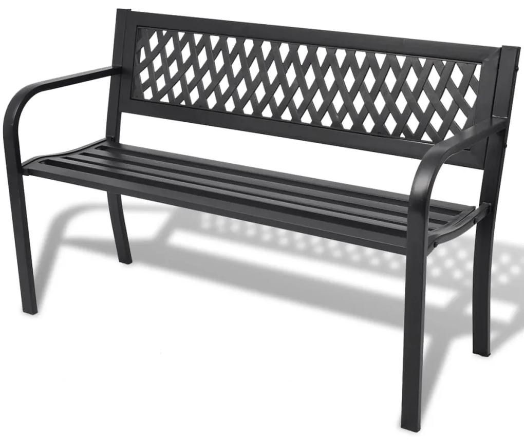 42169 vidaXL Zahradní lavice 118 cm ocelová černá