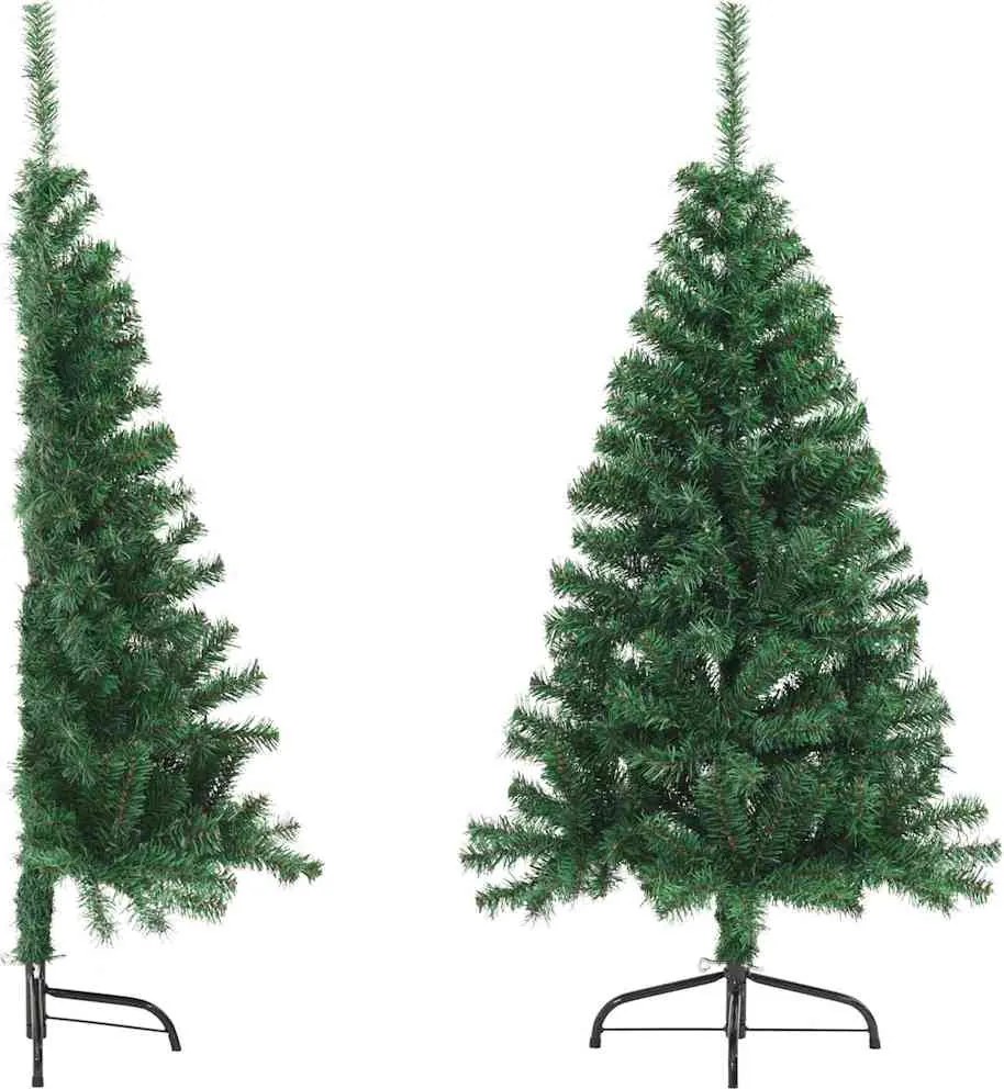 Umělý poloviční vánoční stromek se stojanem zelený 150 cm PVC 321031