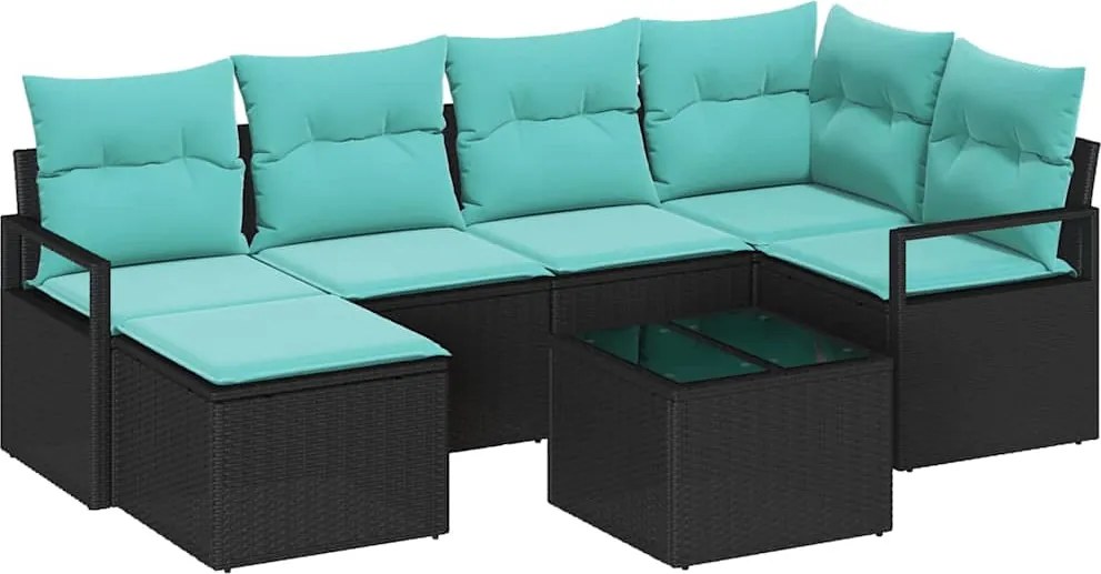 Set pohovek 7 ks Černá polyratan 3346466