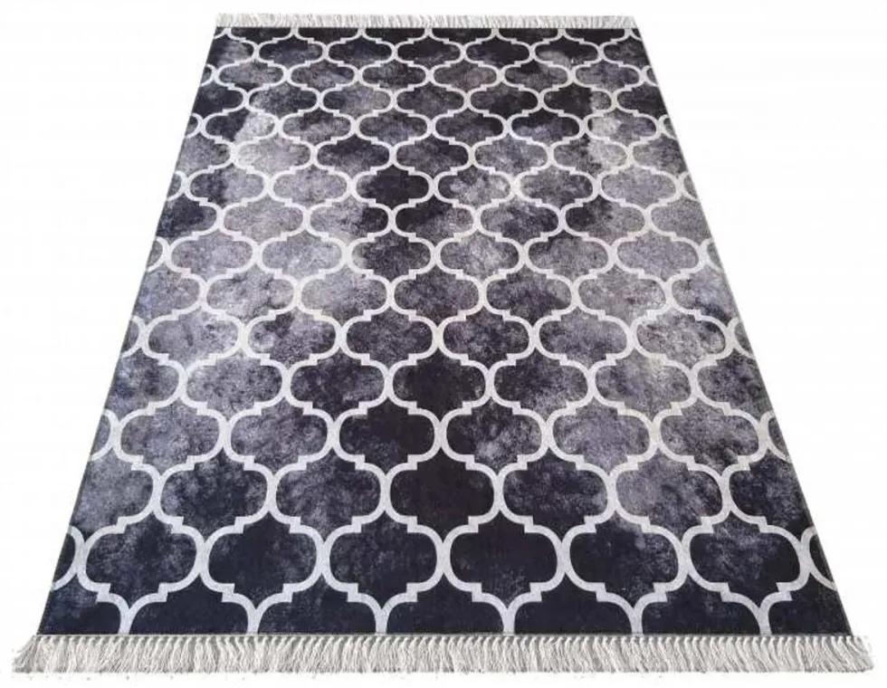 Kusový koberec Mříž černý, Velikosti 60x100cm