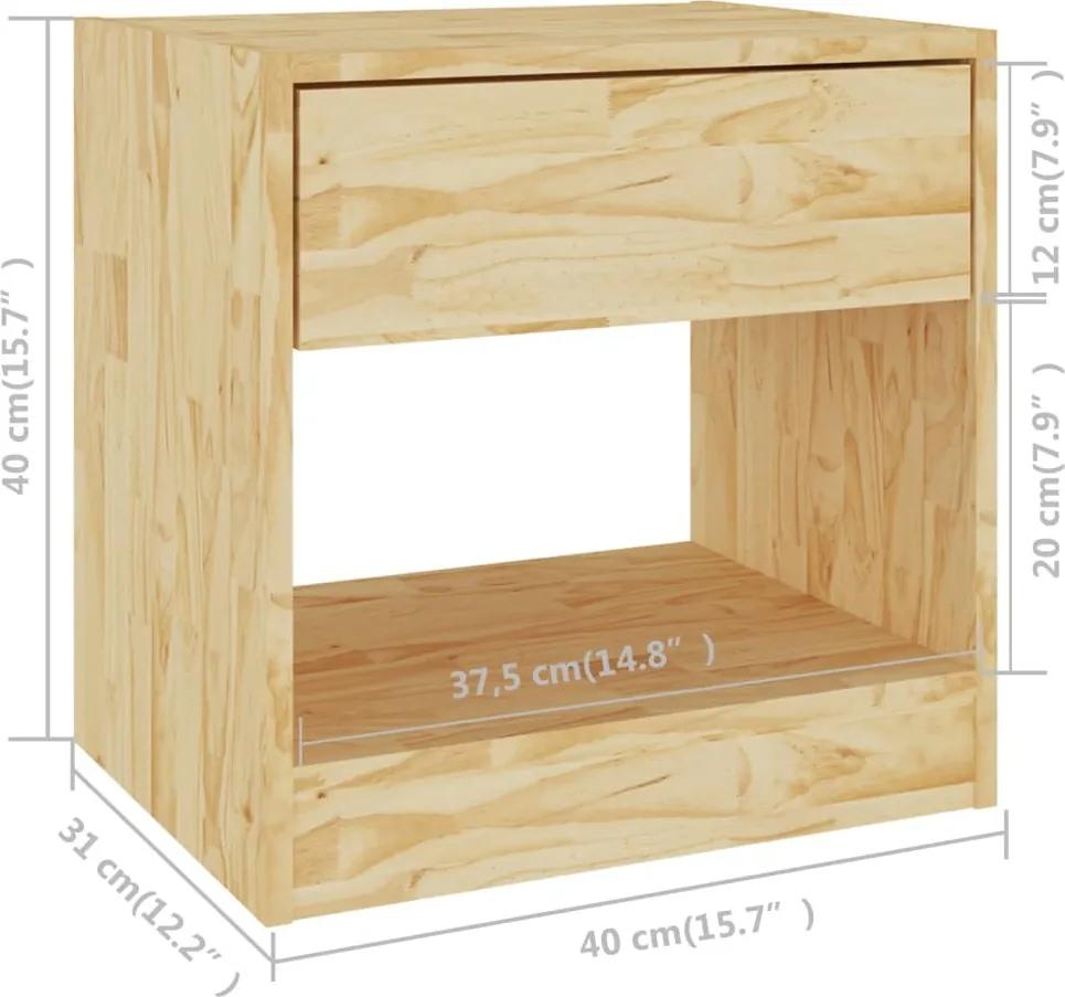 vidaXL Noční stolek 40 x 31 x 40 cm masivní borové dřevo [808063] Barva: Bílá