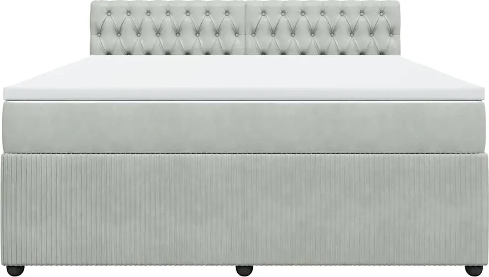 Box spring postel s matrací světle šedá 180x200 cm samet 3290112