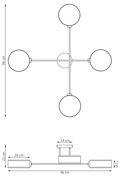 Přisazený lustr MAGA 4xE14/10W/230V hnědá