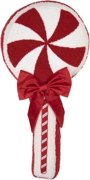 Červený dekorační polštář ve tvaru lízátka Lollipop - 25*53*4 cm