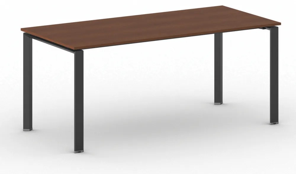 Jednací kancelářský stůl PRIMO INFINITY, 180x90 cm, černá podnož, třešeň
