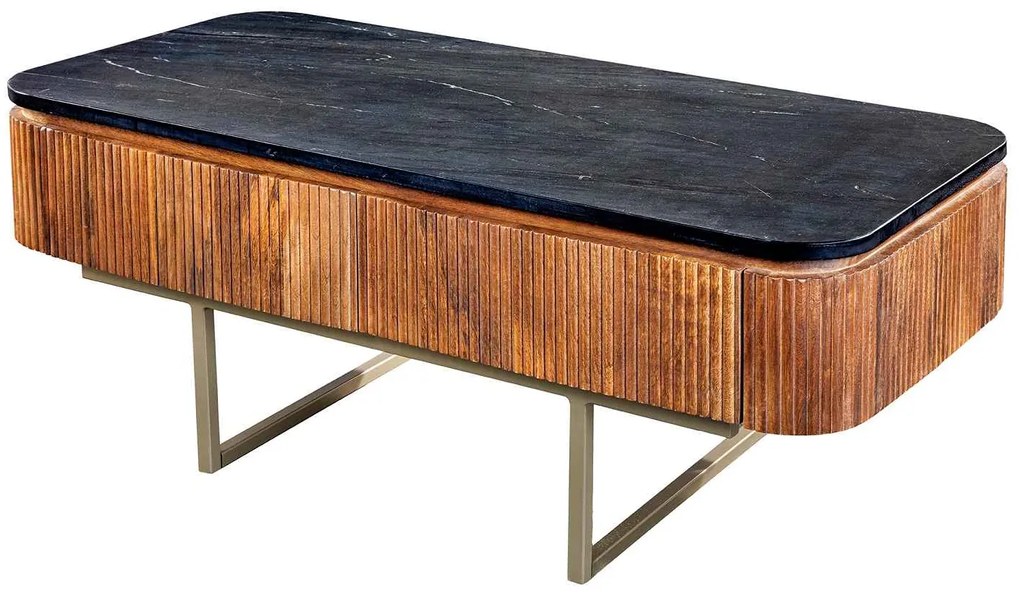 Designový konferenční stolek Daichi 110 cm mango/mramor