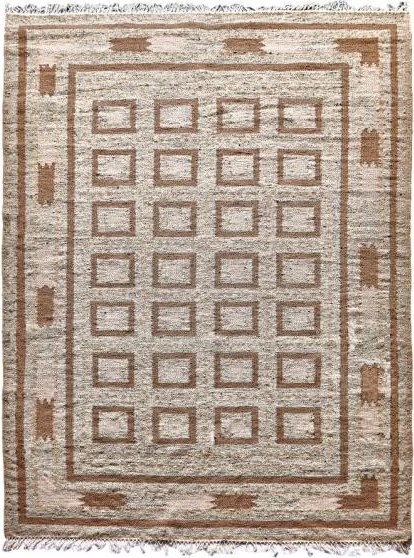 Ručne viazaný kusový koberec Guggenheim DESP P81 Brown Natural, 80x150, hnedá, chodba / predsieň, Diamond Carpets India