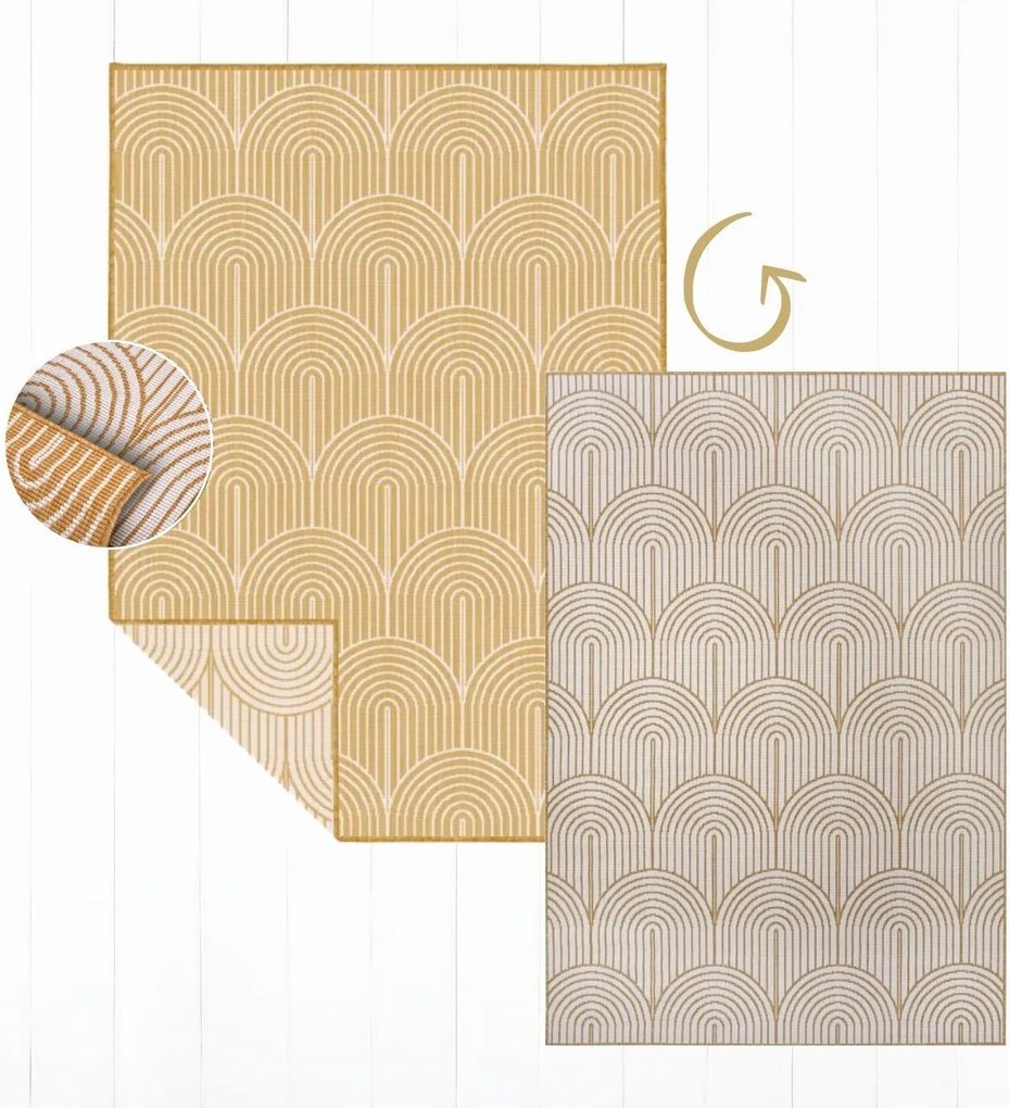 Hanse Home, POŠKOZENÝ - Kusový koberec Pangli 105849 Ochre – na ven i na doma, 240x330, žlutá, chodba / předsíň