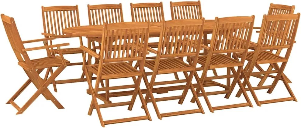 11dílný zahradní jídelní set 220x90x75cm masivní akáciové dřevo 3086975