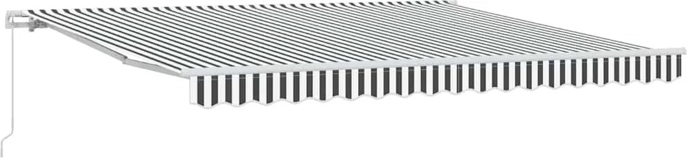 Ručně zatahovací markýza antracitová a bílá 400 x 300 cm 3216035
