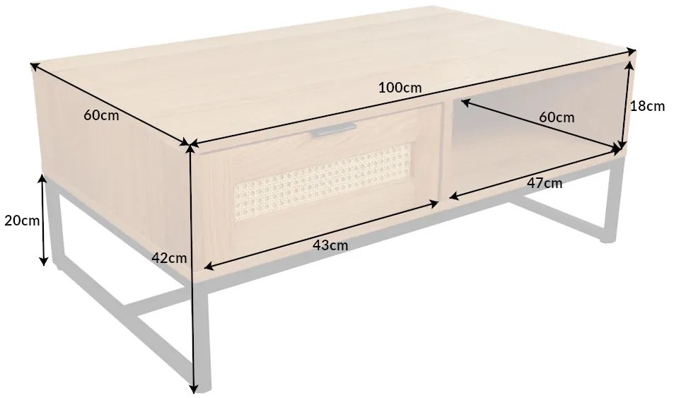 Designový konferenční stolek Pacari 100 cm dub