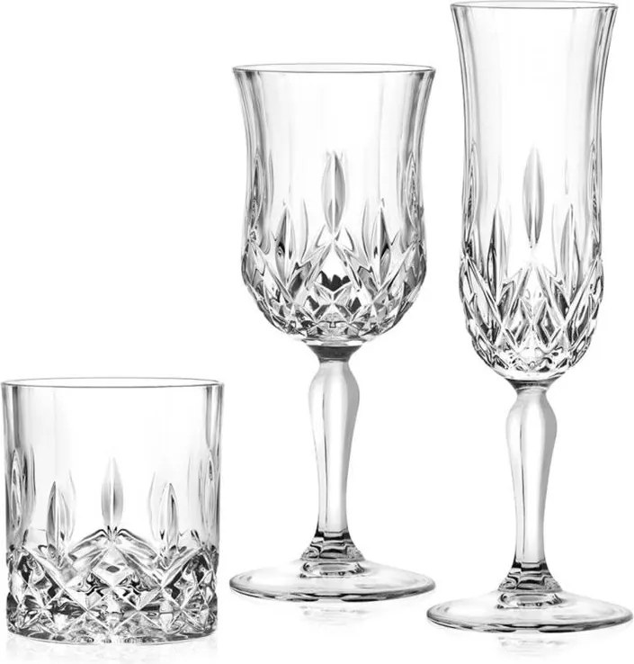 RCR OPERA SADA SKLENIC NA VÍNO, ŠAMPAŇSKÉ A WHISKY 18 KS